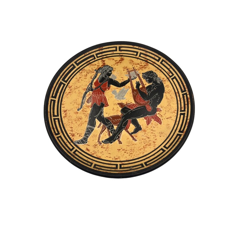 Antique Ancient Roman Clay Plate Museum Replica Orpheus and Artemis - Etsy