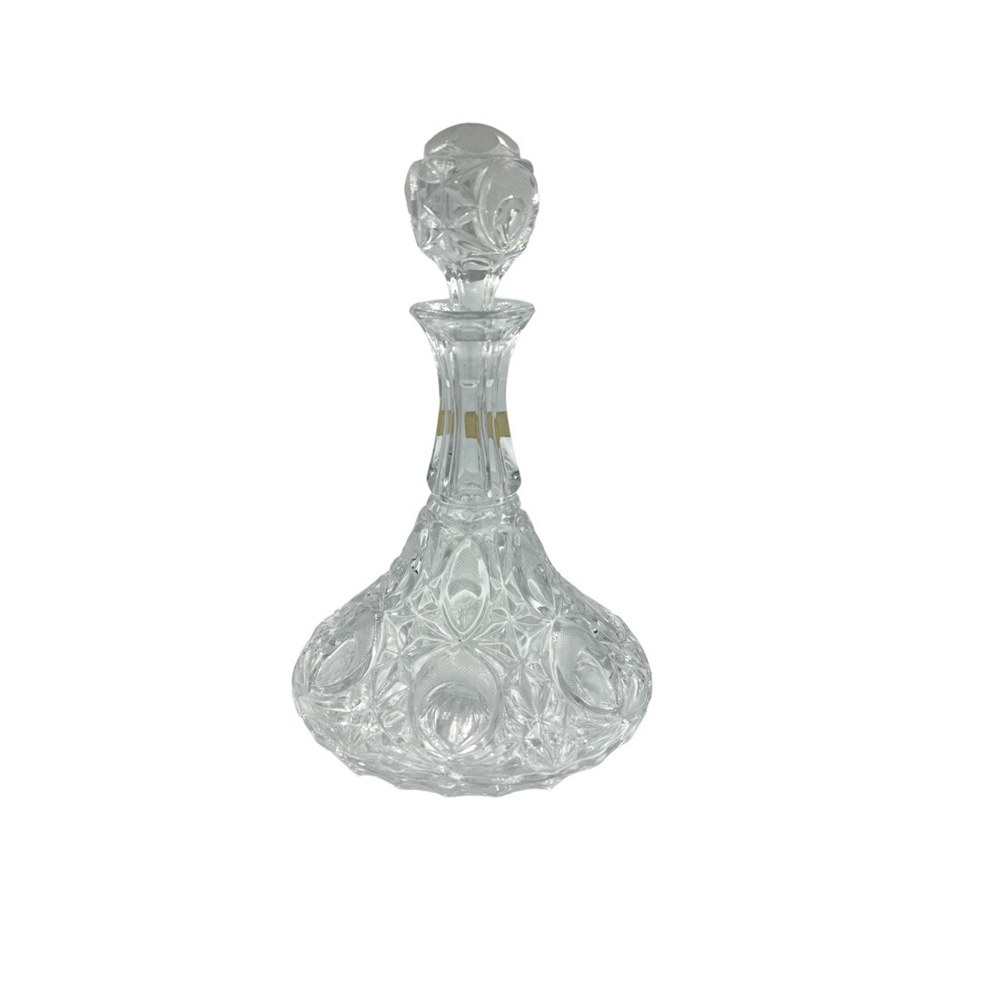 Antique Large Crystal Decanter With Topper - Etsy