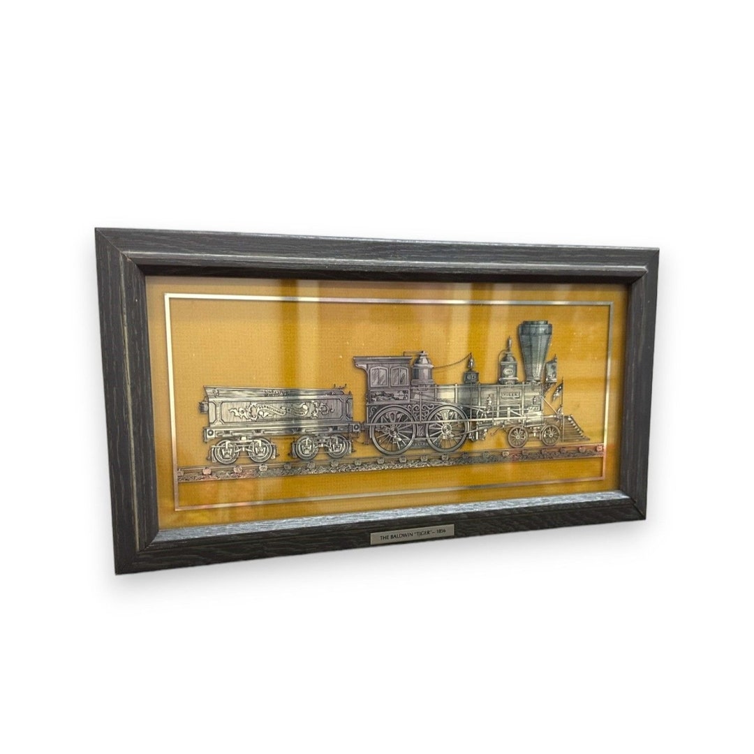 Framed the Baldwin Tiger Sterling Silver Train Silhouette - Etsy