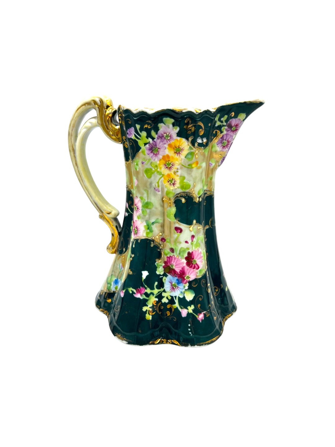 Vintage Ornate Floral Pitcher / Vase - Etsy