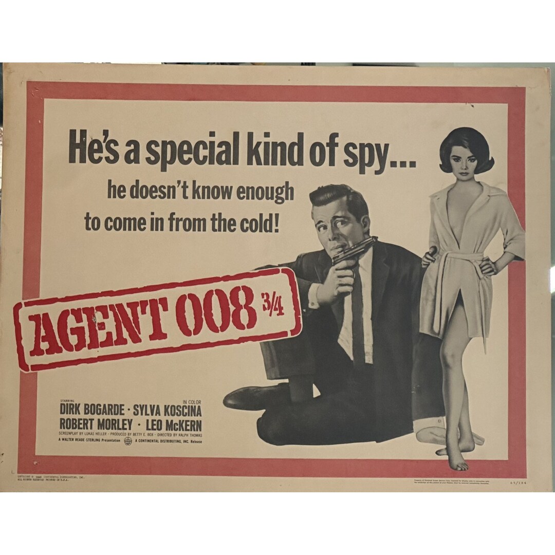 Vintage Agent 008 3/4 Vintage Old Hollywood Movie Poster Pin up Bond - Etsy