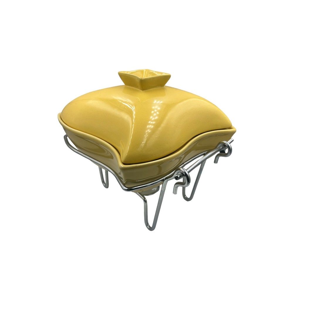 Midcentury Modern Canary Yellow Chafing Dish With Metal Stand - Etsy