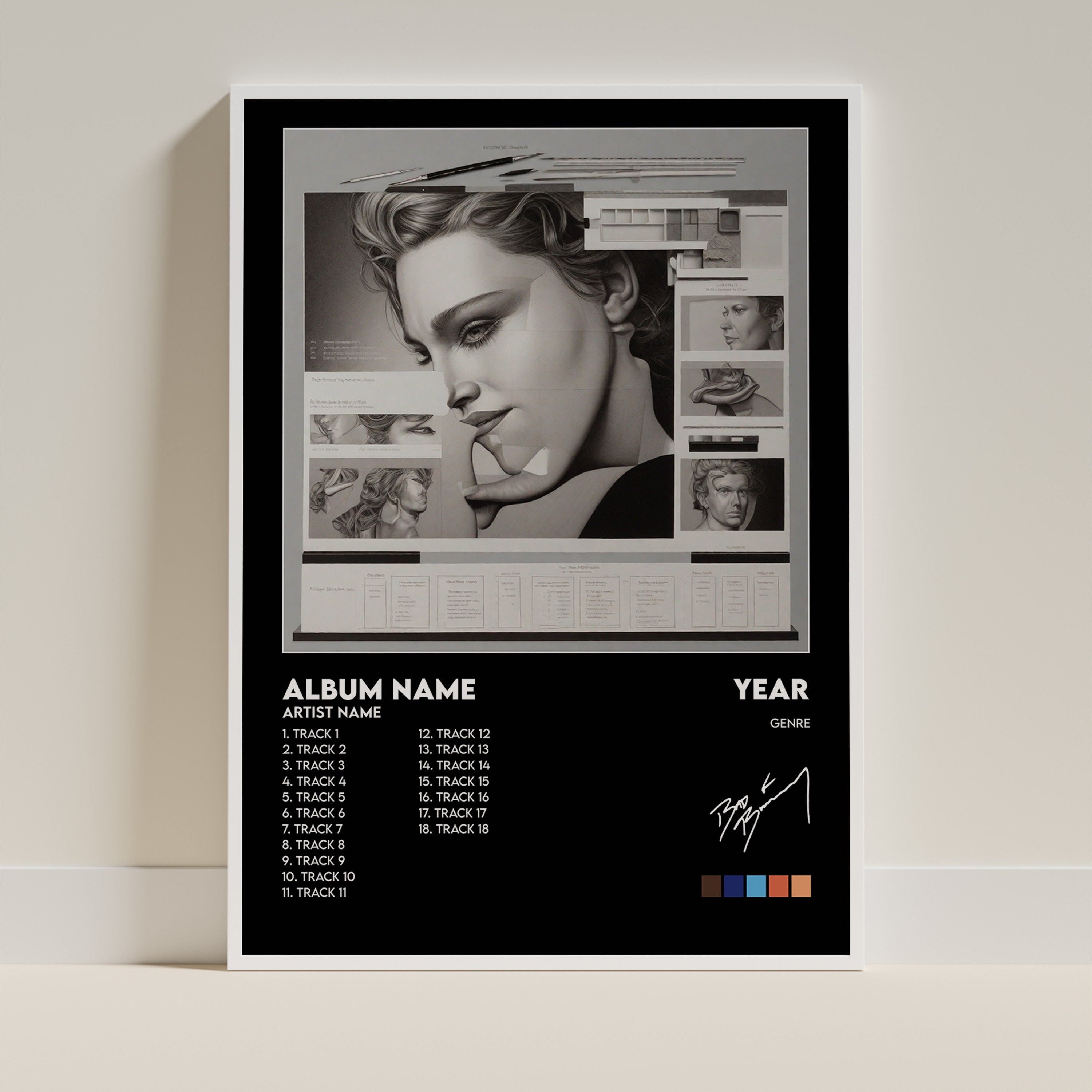 Custom Album Cover Art Print: Personalized Music Poster (digital ...