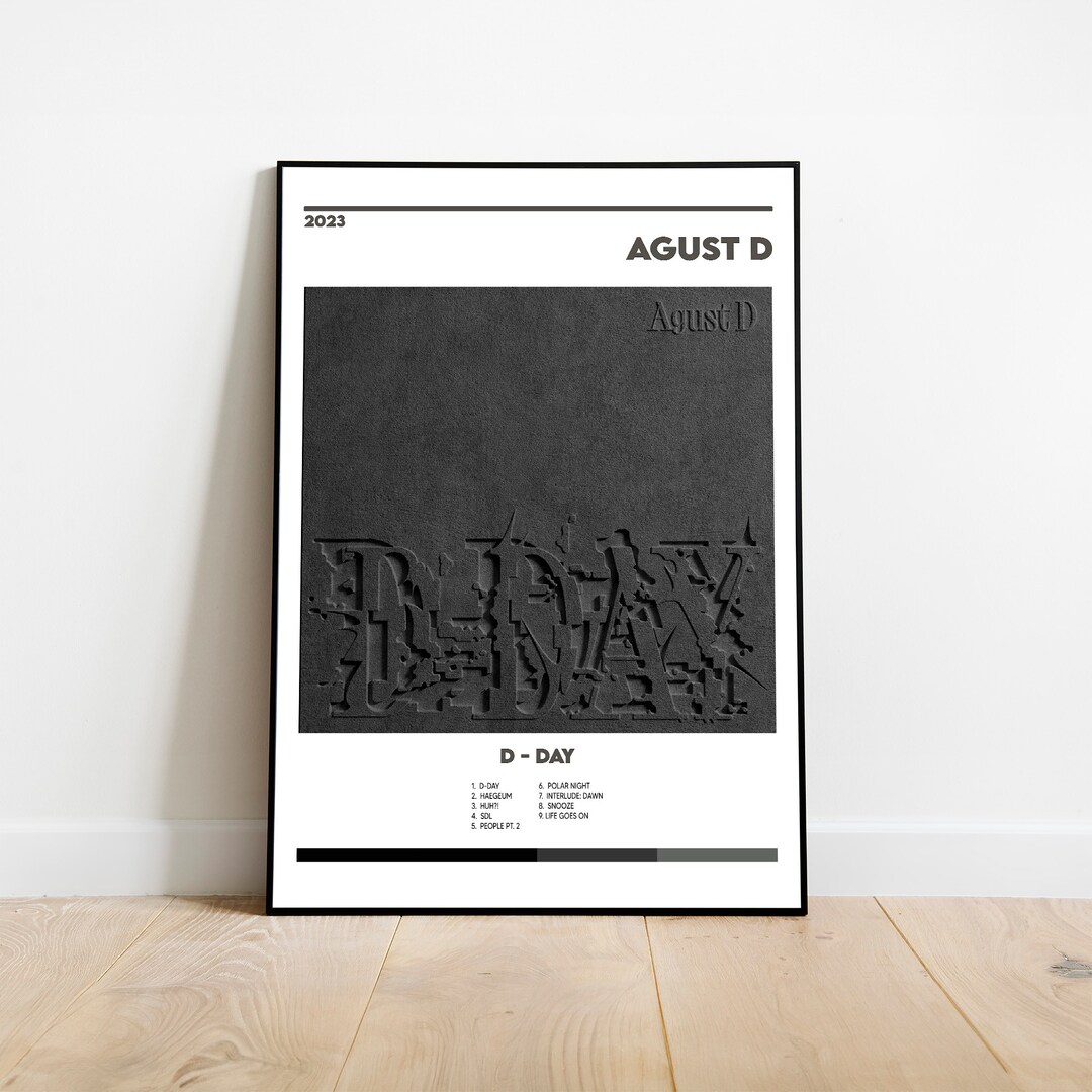 Agust D D-day Album Cover Print Poster Digital Download Album Art High ...