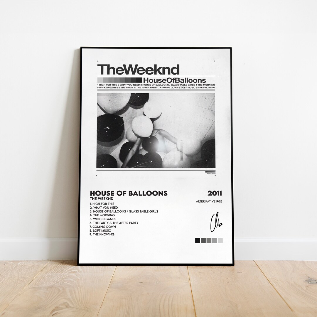The Weeknd House of Balloons Album Cover Print Poster Digital Download ...