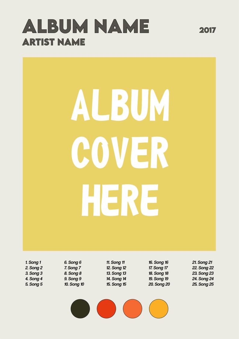 Custom Album Cover Poster: Personalized Music Art (digital Download) - Etsy