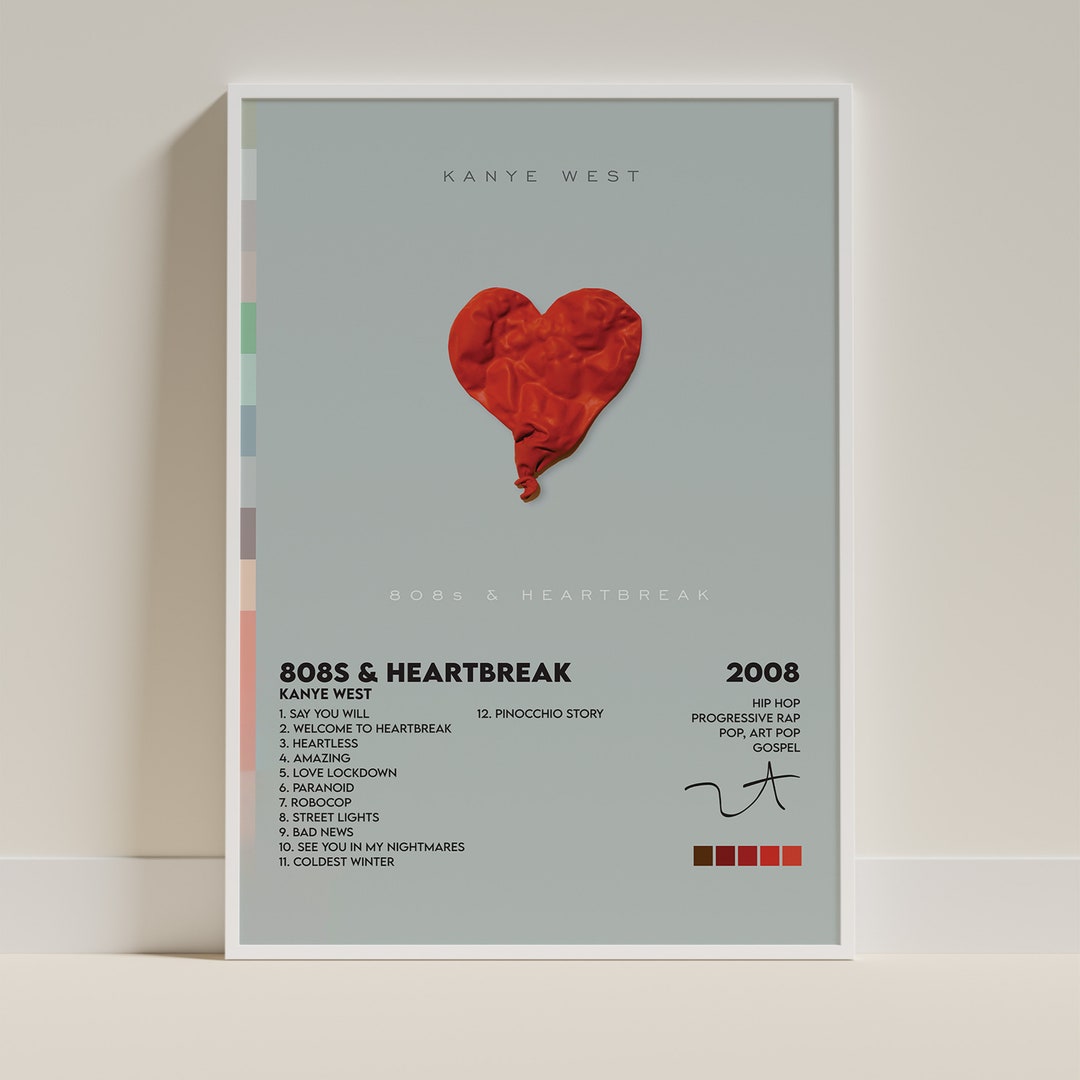 Kanye West 808s Heartbreak Album Cover Print Poster Digital Download ...