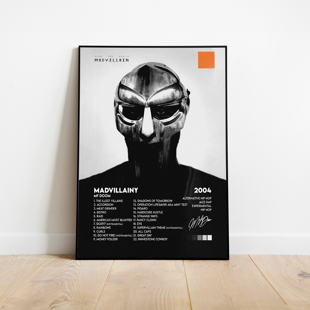 MF Doom MADVILLAINY Album Cover Print Poster Digital Download Album Art High Quality Custom ...