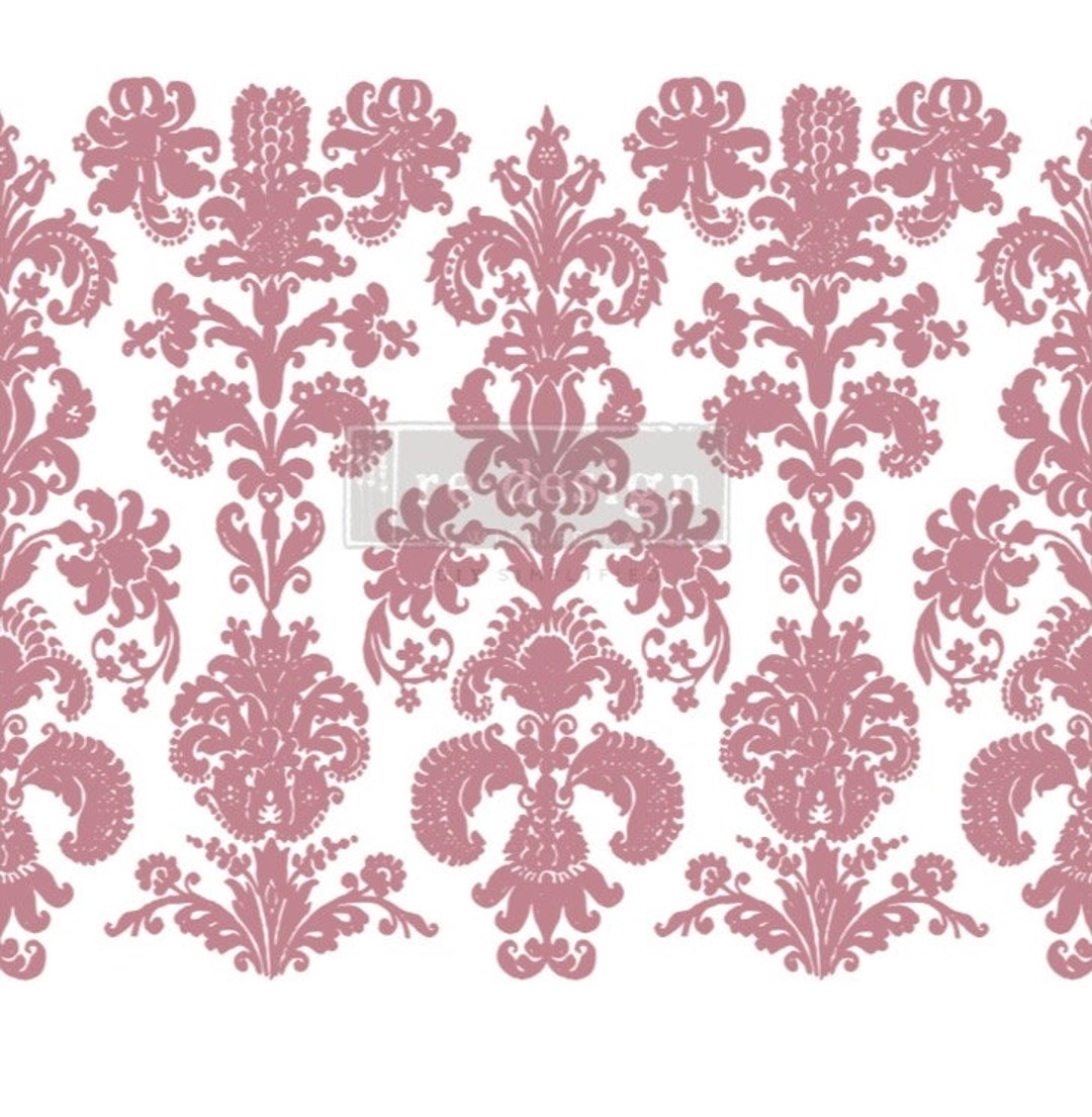 Stamped Damask Redesign With Prima Silicone Stamp Rubber Stamp, Acrylic ...
