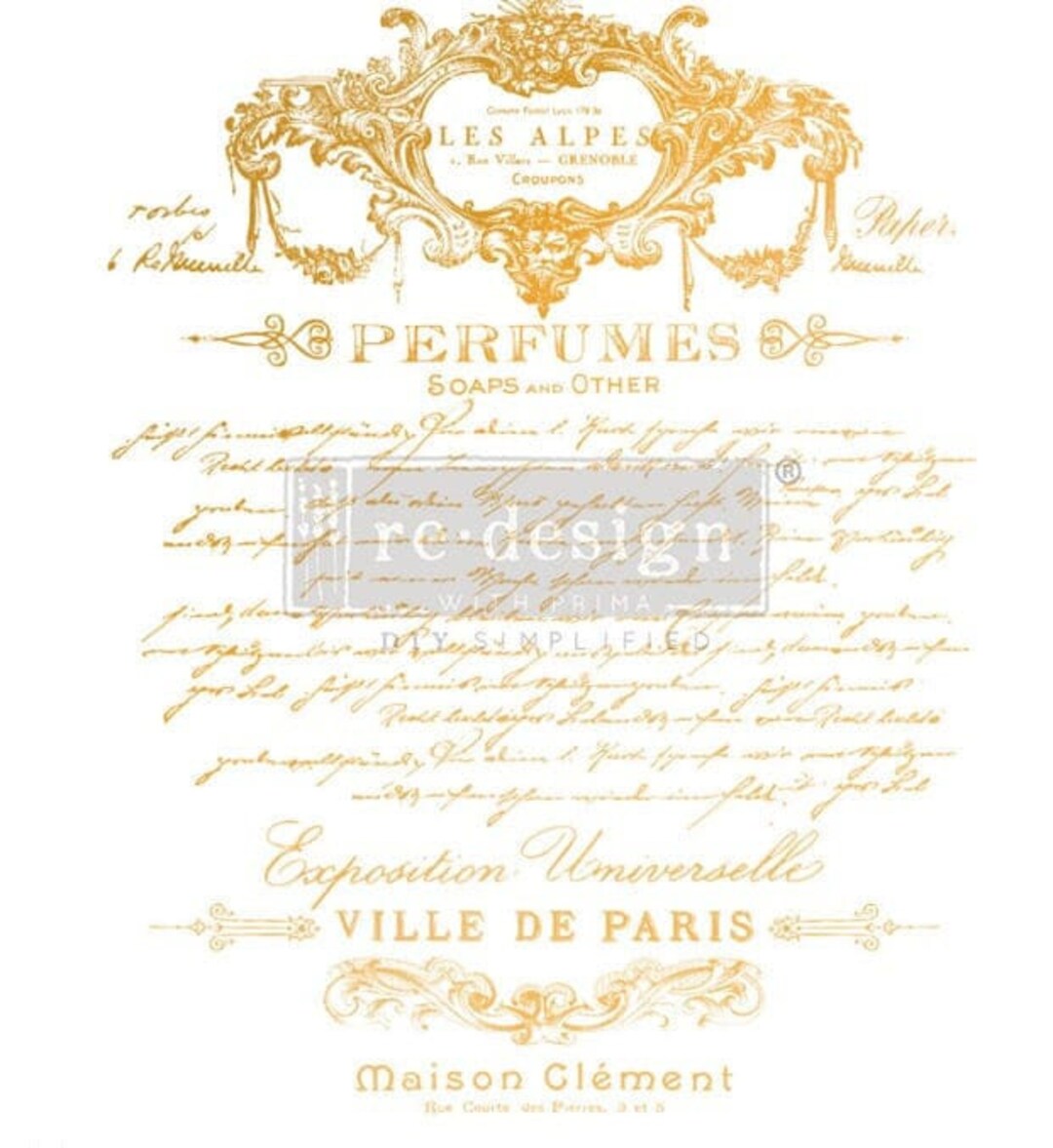 Gold Foil Kacha Perfume Notes Redesign by Prima Furniture Transfers ...