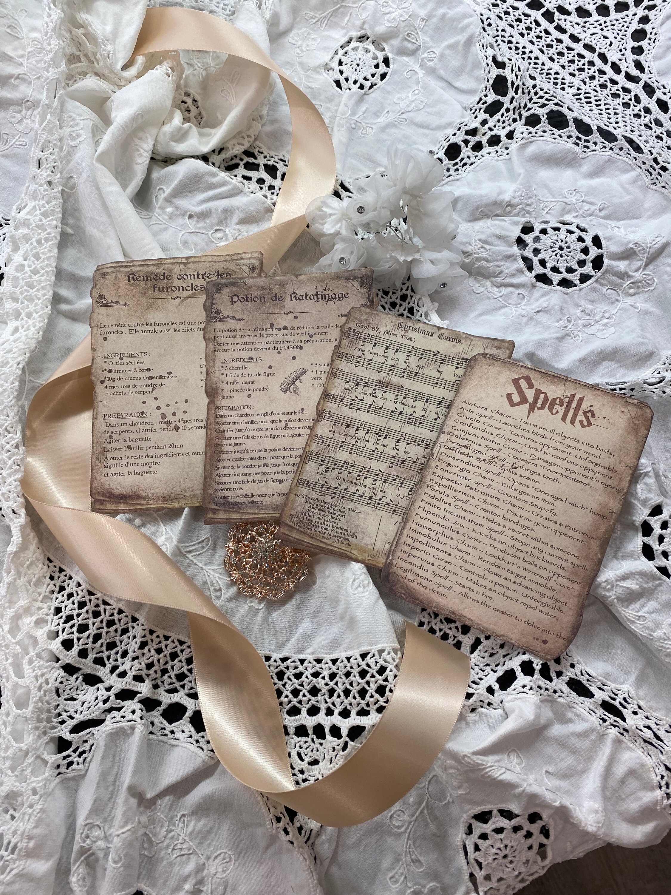 Vintage Paper With Vintage Letters and Spells Designs - Etsy