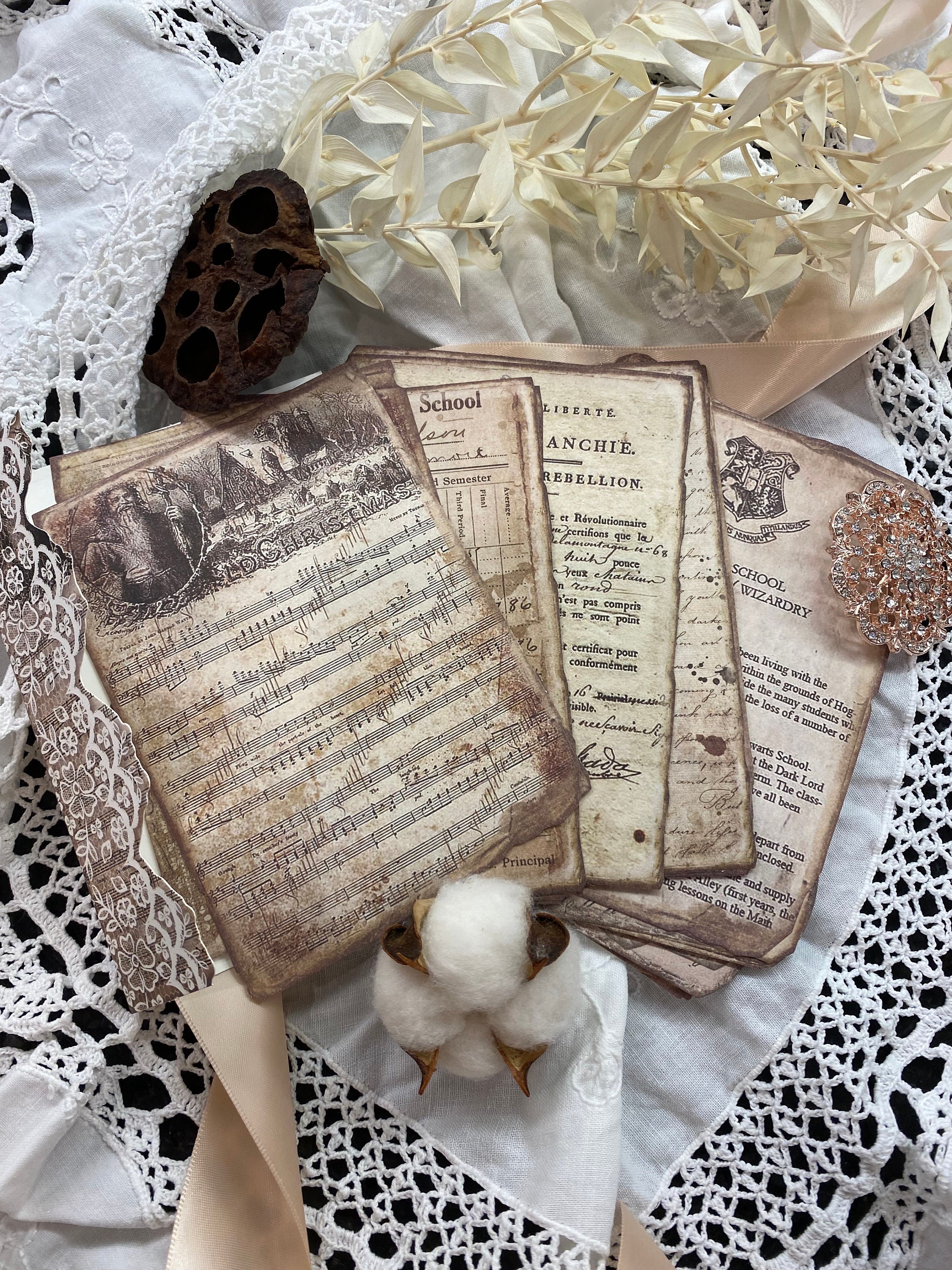 Vintage Paper With Vintage Letters and Spells Designs - Etsy