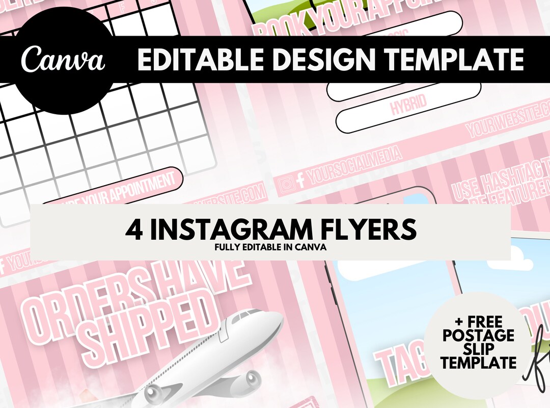 Editable Lash Technician IG Flyers, Pink Story & Post Template , Book ...