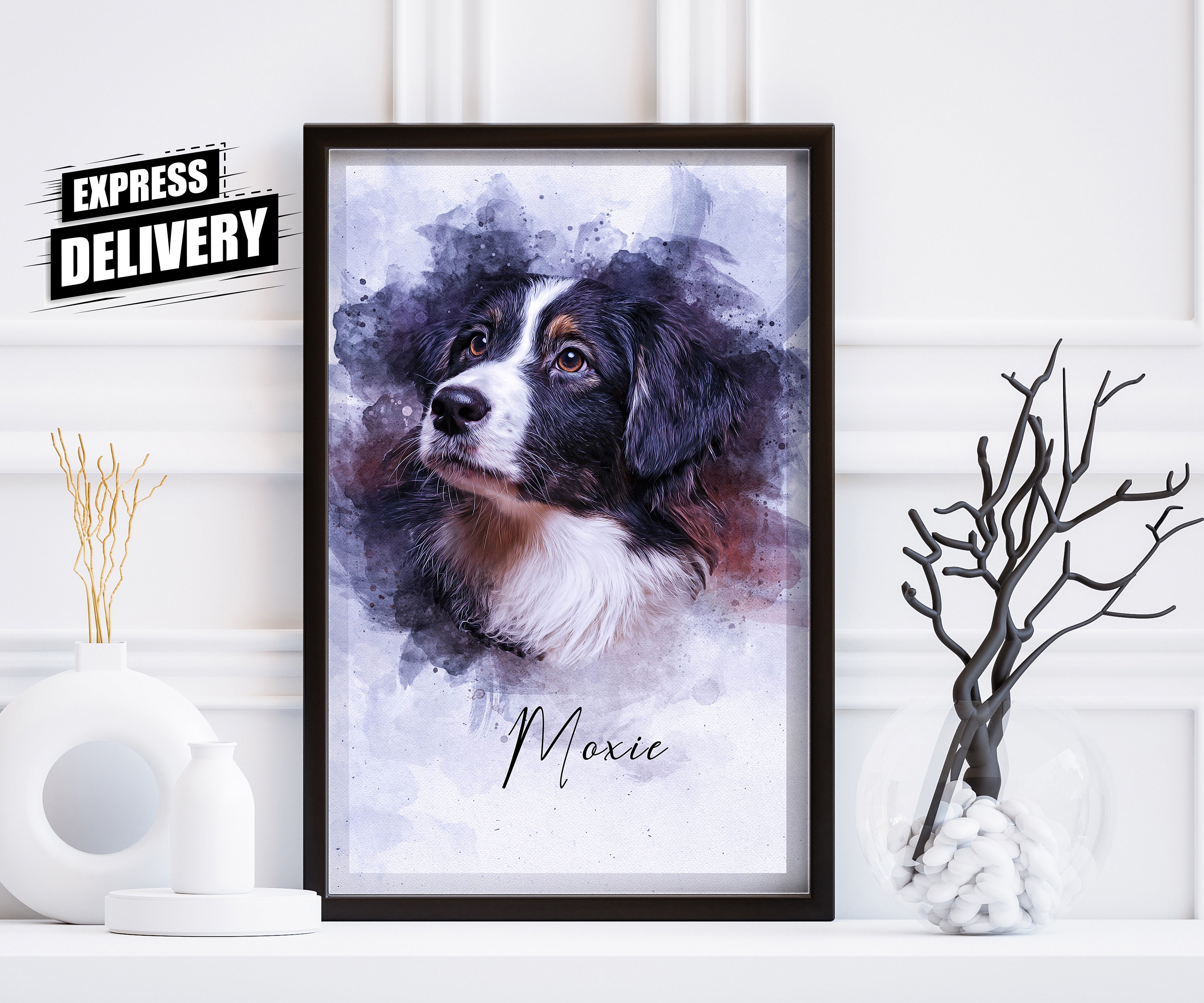 Custom Watercolor Pet Portraits From Photo Personalized Dog - Etsy
