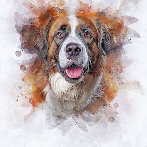 Watercolor Pet Portraits Using Pet Photo Personalized Digital Dog ...