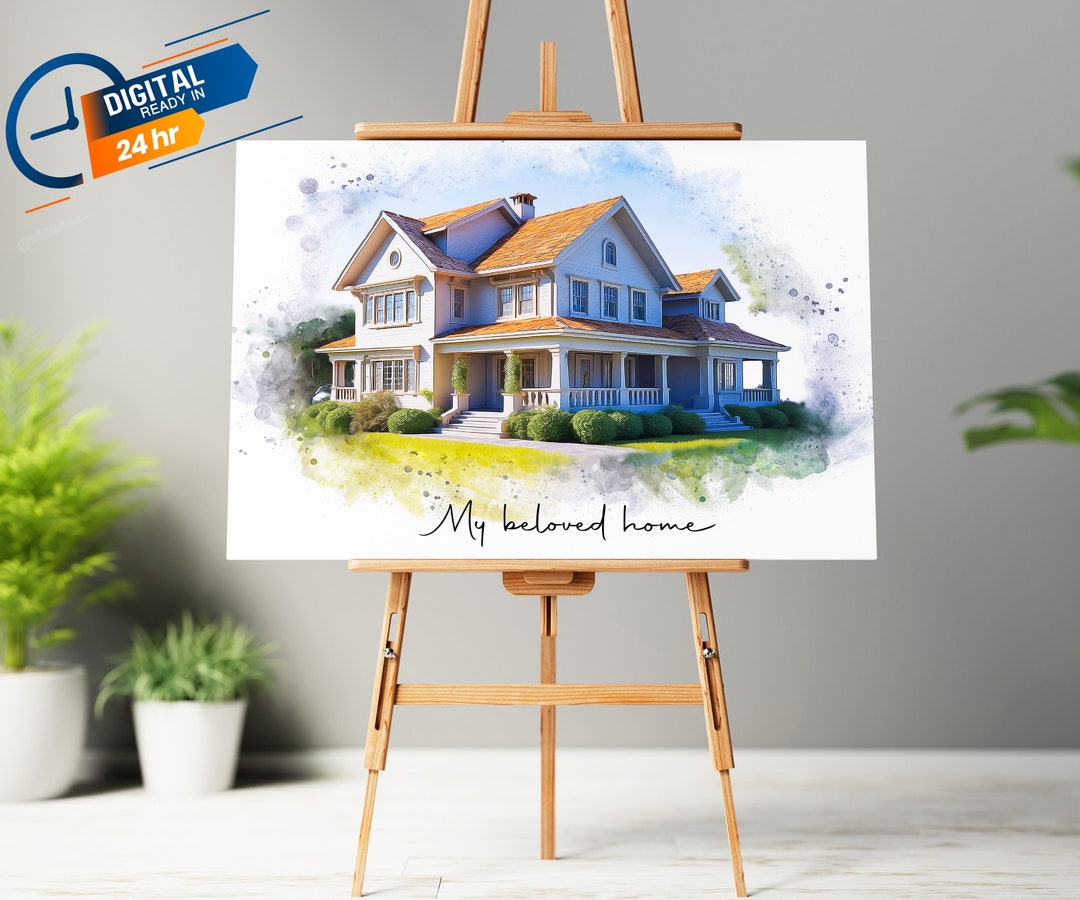 Custom Home Portrait, Watercolor House Painting, House Painting ...