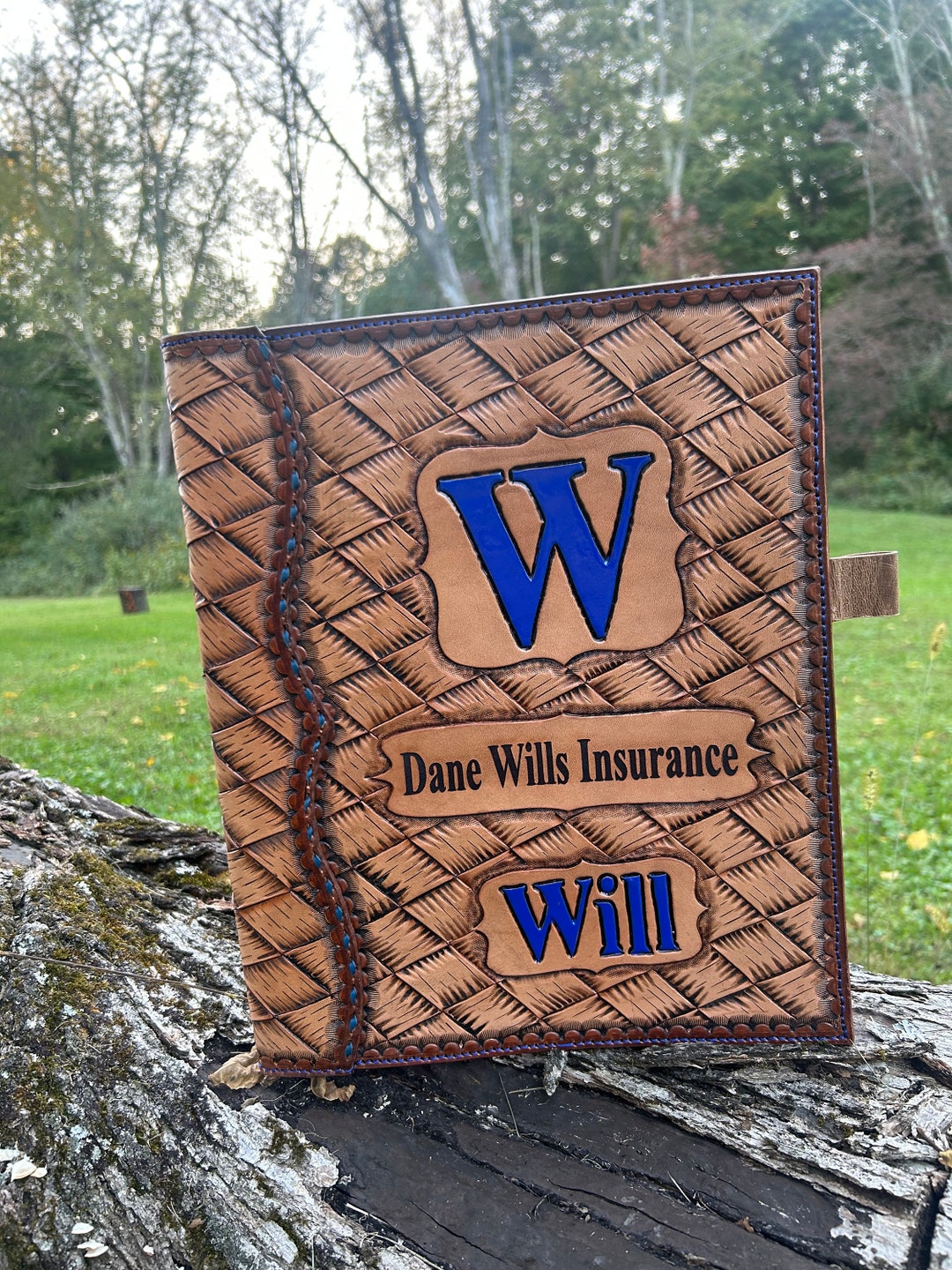 Hand Tooled Leather Padfolio With Business Logo - Etsy