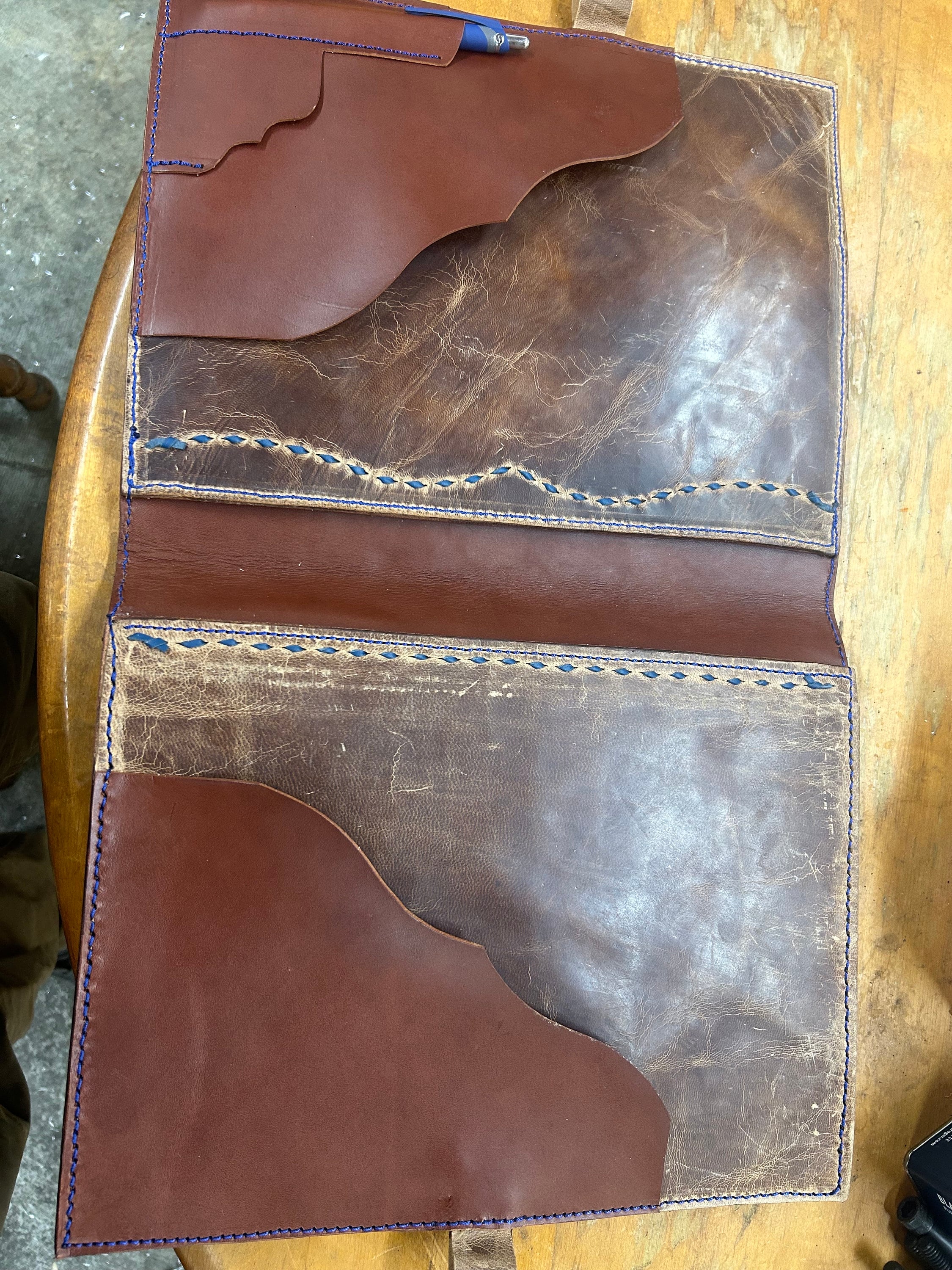 Hand Tooled Leather Padfolio With Business Logo - Etsy