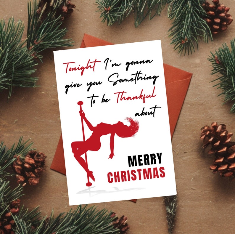 Merry Christmas Naughty Greeting Card For Husband Or Etsy