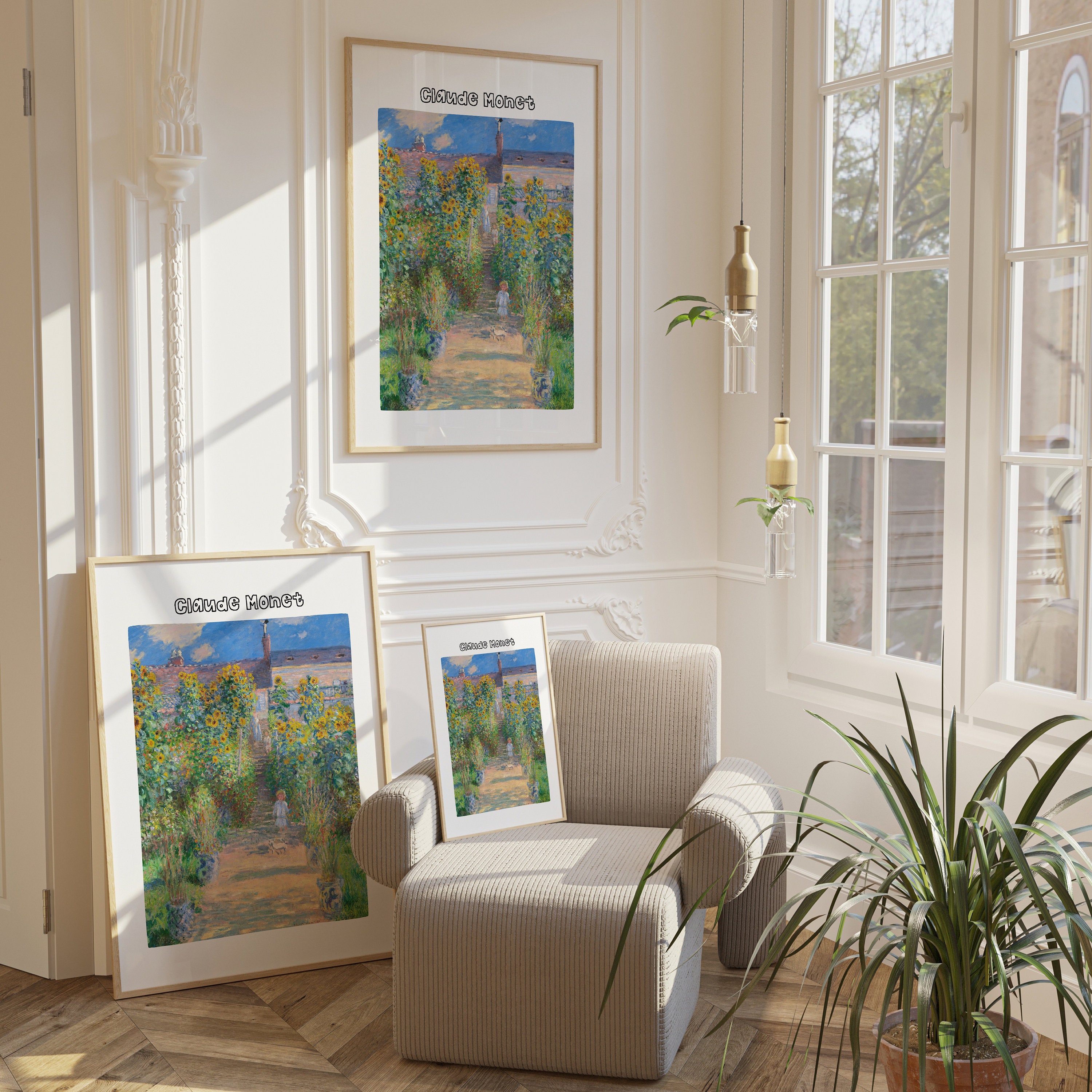 Claude Monet Garden Poster Print. Impressionist Painting. Scandinavian ...