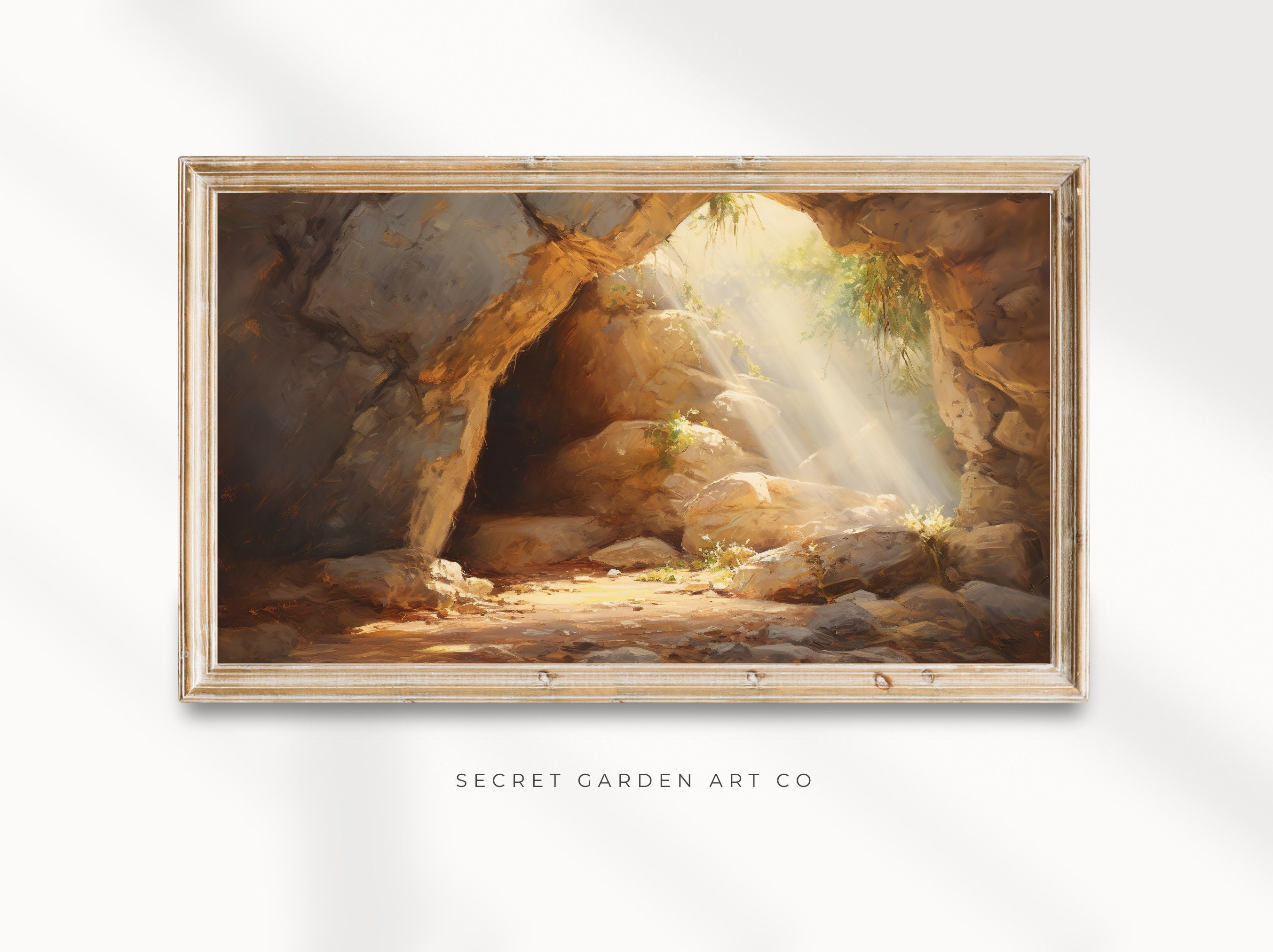 Tv Art He is Risen, Jesus Tomb Wallpaper, Spring Neutral, Christian TV ...