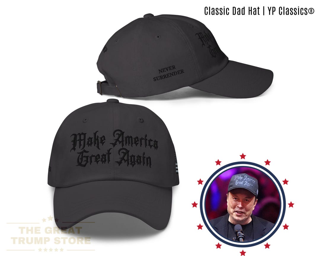 Gothic MAGA Hat Dark Elon Musk MAGA Hat Black Trump Hat Goth Maga ...