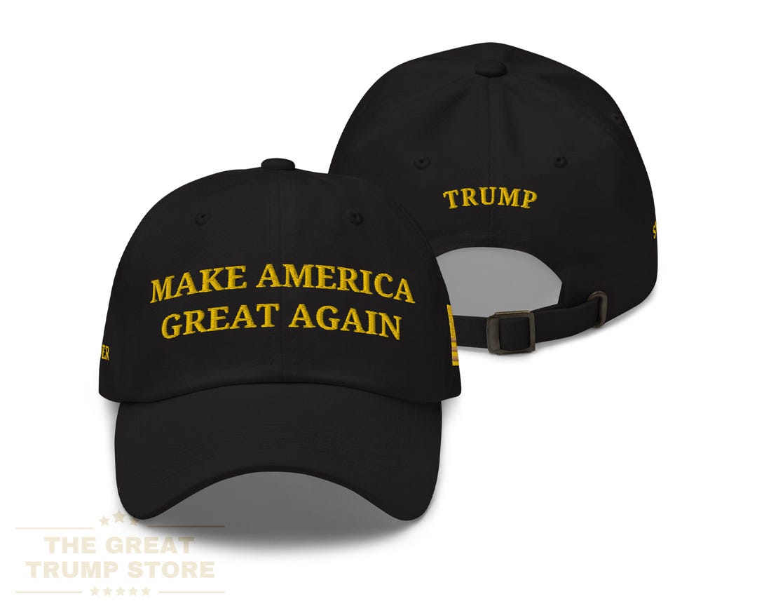 Dark Gold MAGA Hat Trump Black MAGA Hat Embroidered Make America Great ...
