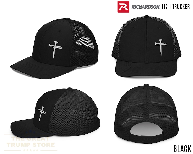 Three Nails Cross Trucker Hat | Christian Hat for Men Women | Faith ...