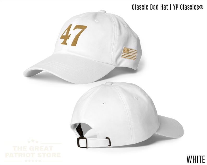 47 Hat Trump Cap for Women Men MAGA Gifts, Charlie Kirk Inspired, Gold ...