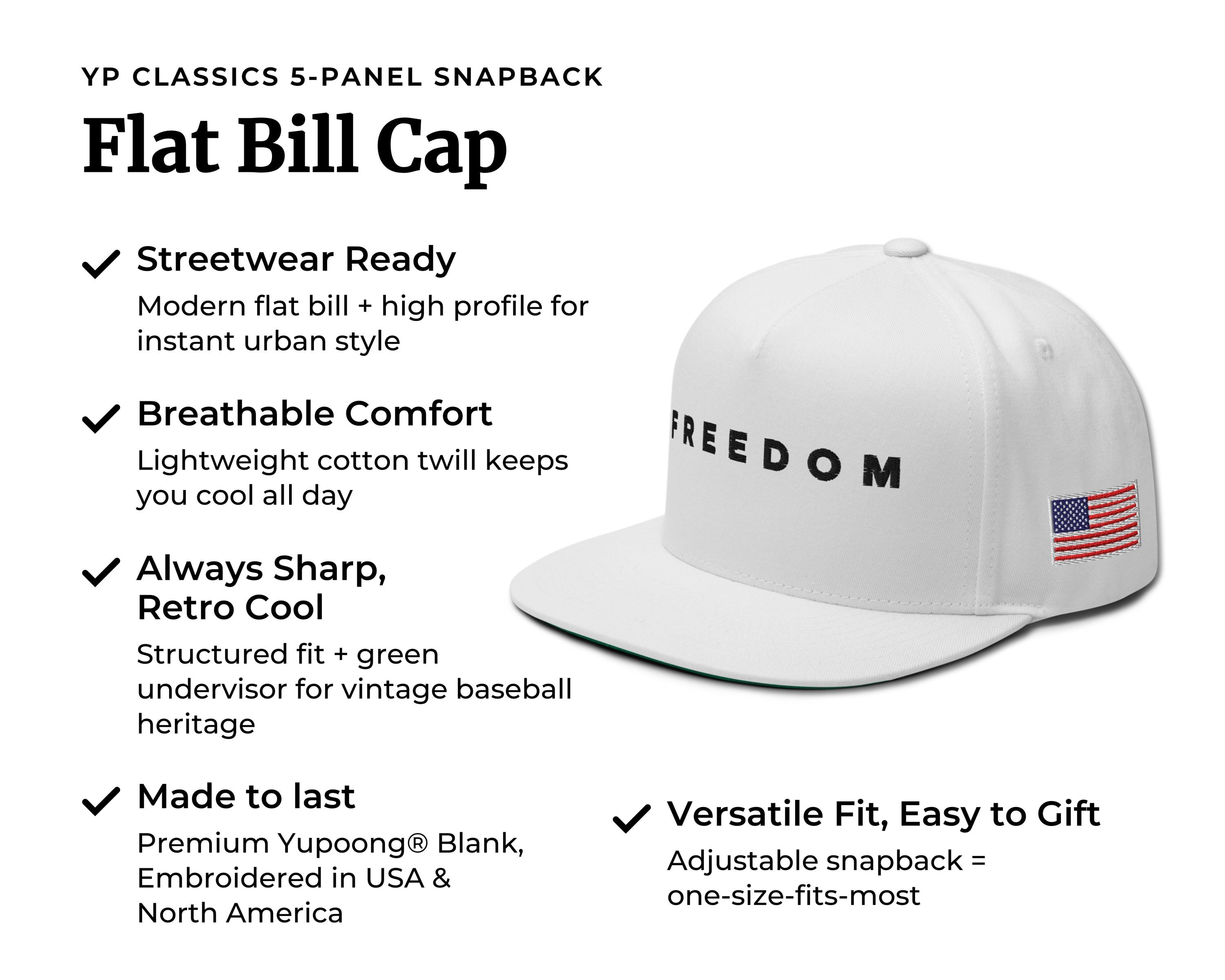 Freedom Hat, Charlie Kirk USA Flag Embroidered Snapback, Conservative ...