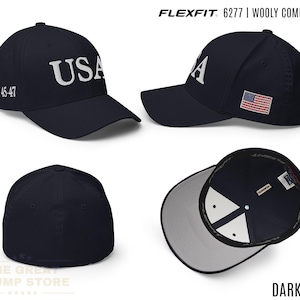 White USA Hat Trump 45 47 Flex Fit Cap July 4th Trump Hat for Women Men ...