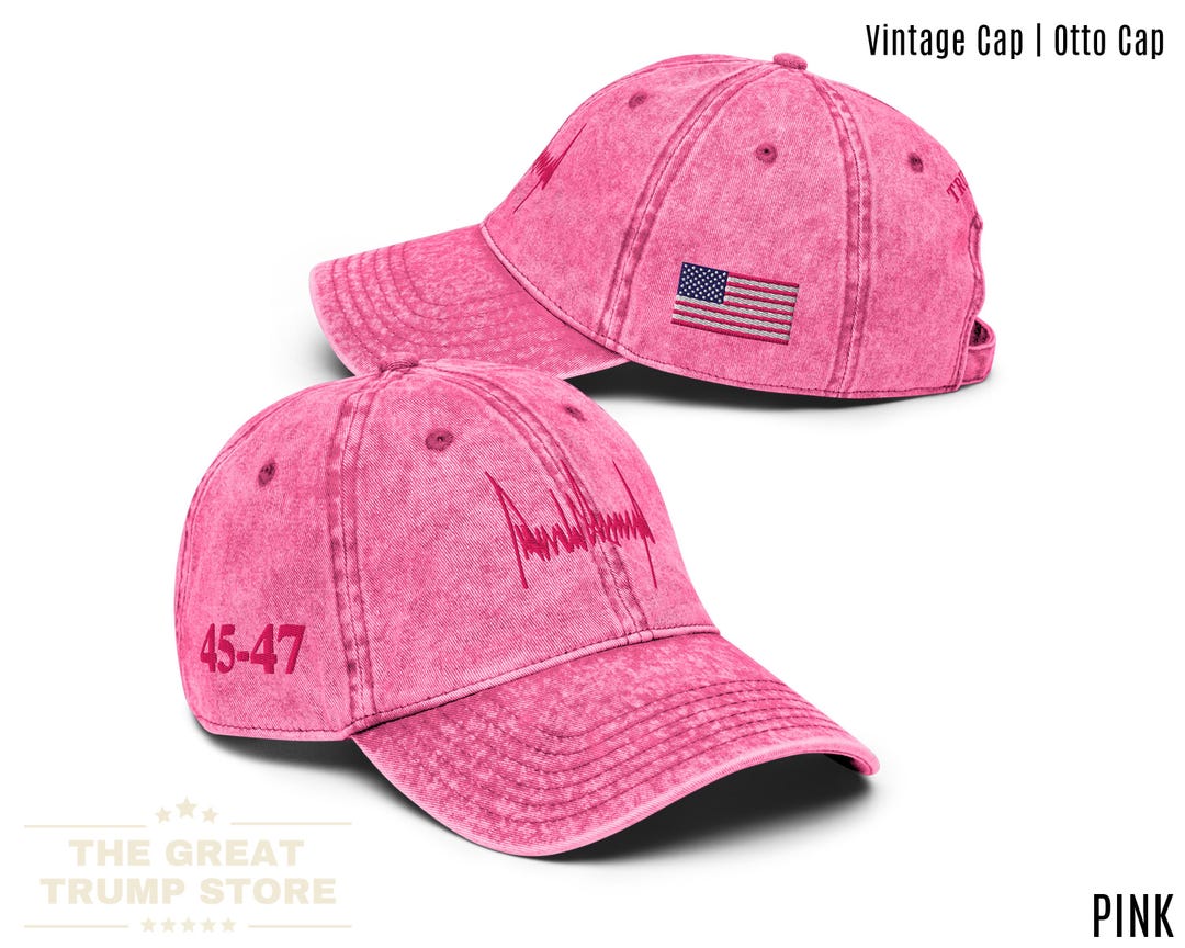 Trump Signature Hat Washed Trump Baseball Cap 45 47 MAGA Low Profile ...