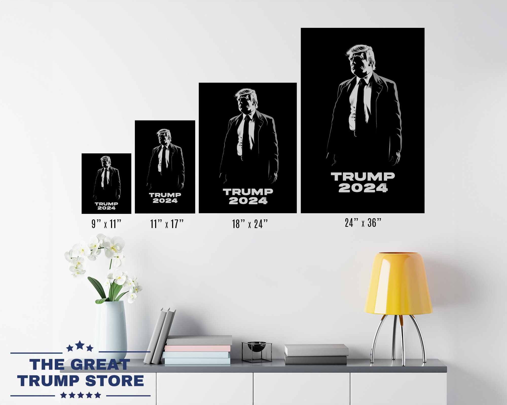 Trump 2024 Poster Political Wall Art Print Donald Trump Patriotic Home ...