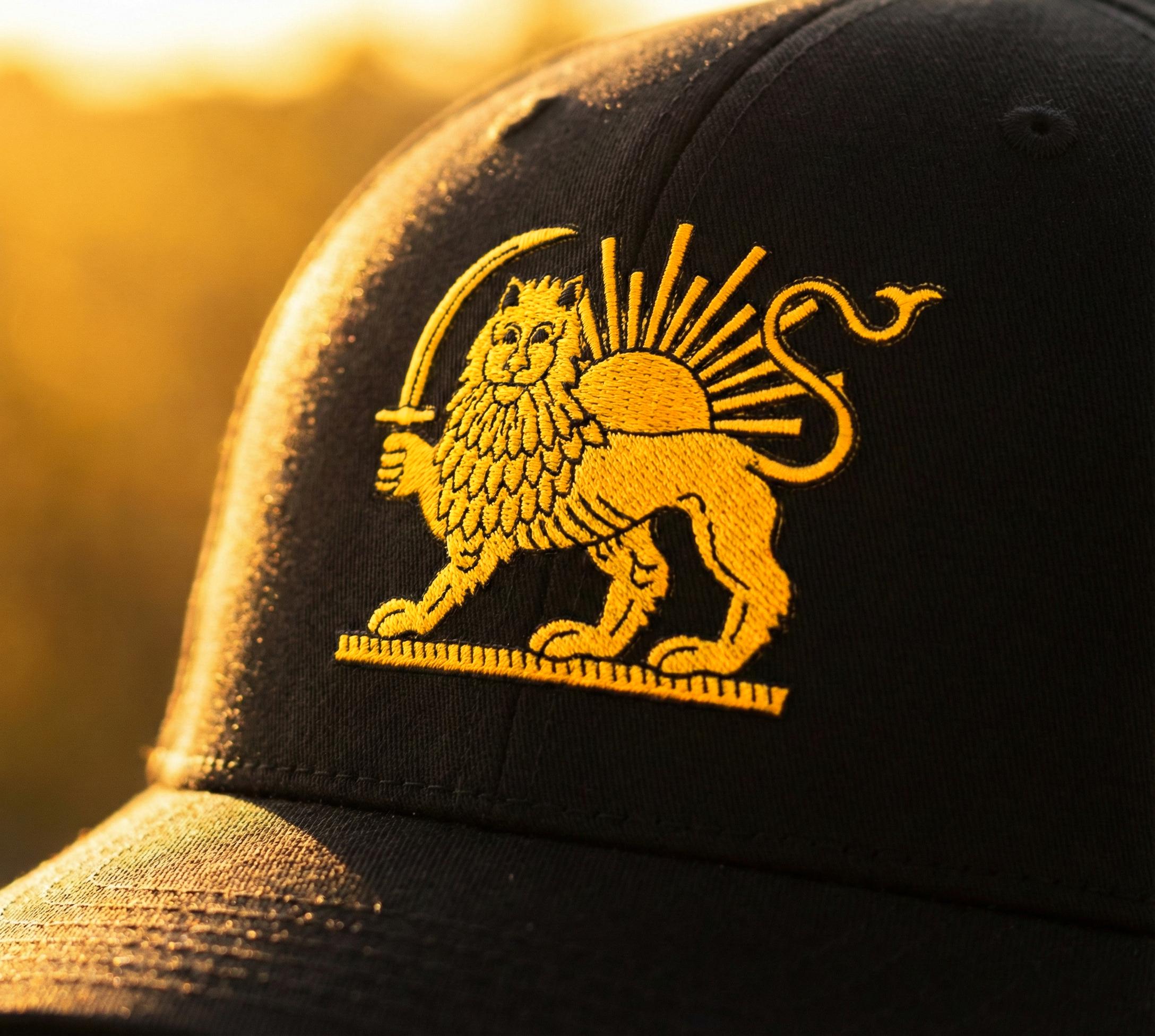 Persian Lion and Sun Hat, Iran Heritage Trucker Cap, Shir O Khorshid ...