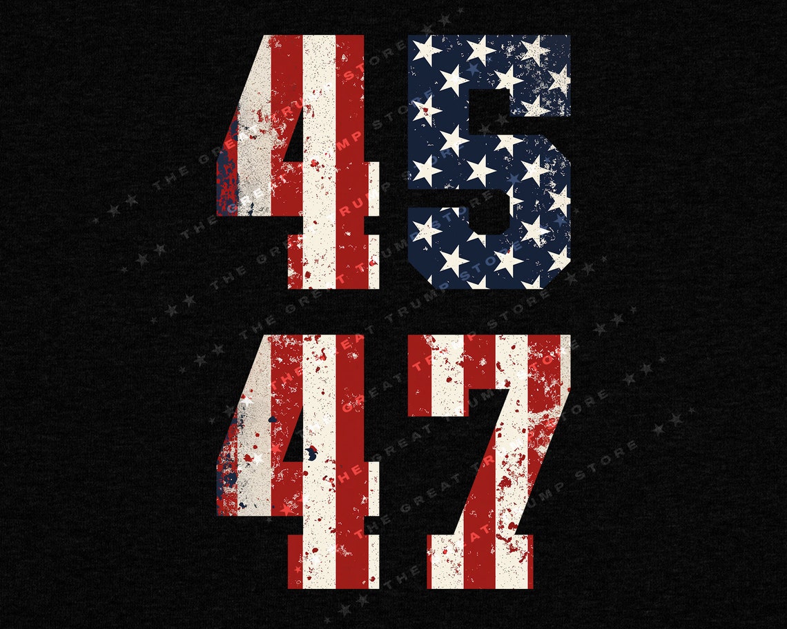 Trump 45 47 USA Flag Vintage PNG Digital Download for Patriotic America ...