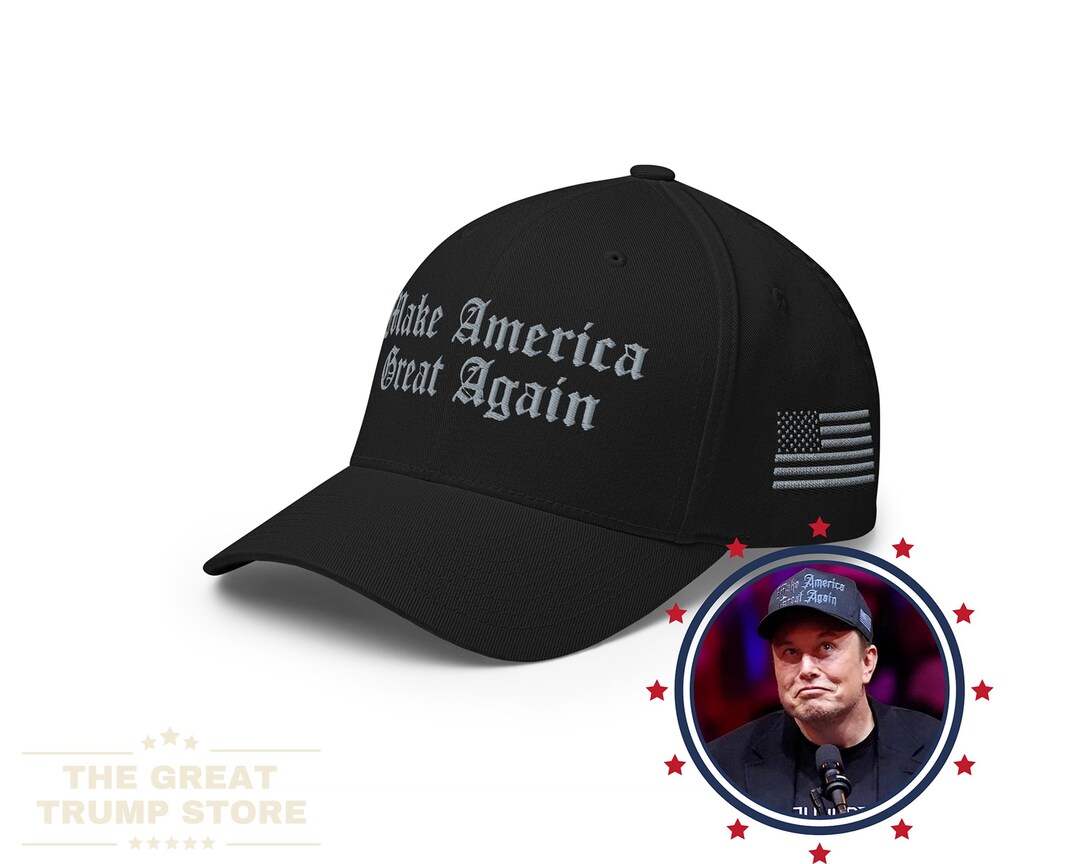 Gothic Dark MAGA Hat Flex Fit Black Trump Cap, Make America Great Again ...
