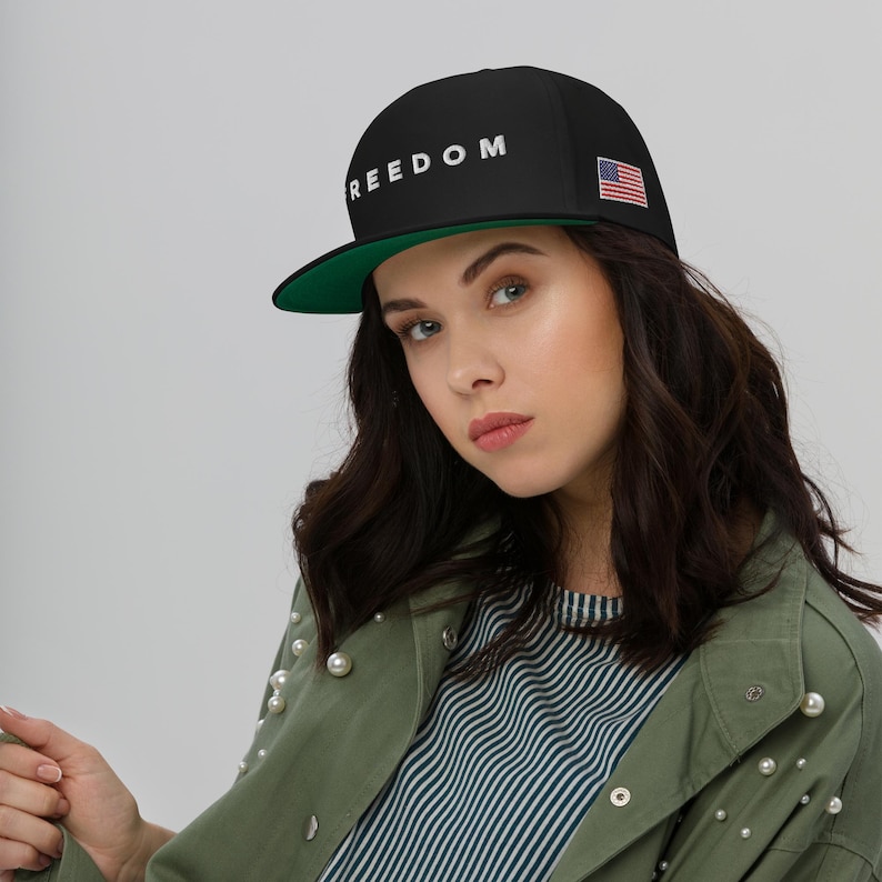 Freedom Hat, Charlie Kirk USA Flag Embroidered Snapback, Conservative ...