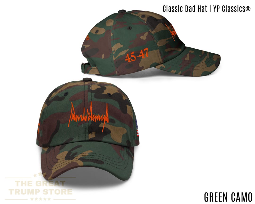 Trump Signature Hat Camo, 45 47 for Men Women, MAGA Cap, Embroidered - Etsy