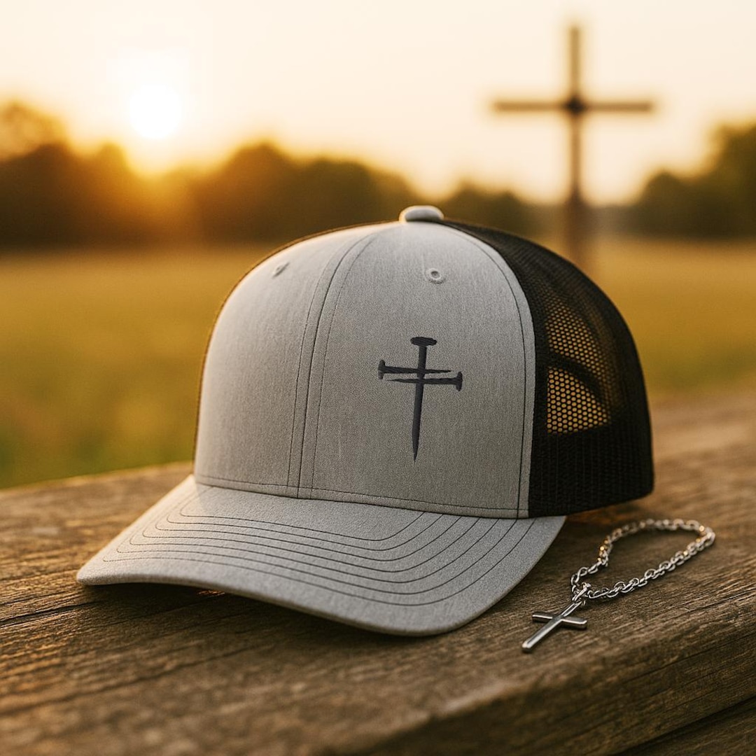 Three Nails Cross Trucker Hat | Christian Hat for Men Women | Faith ...