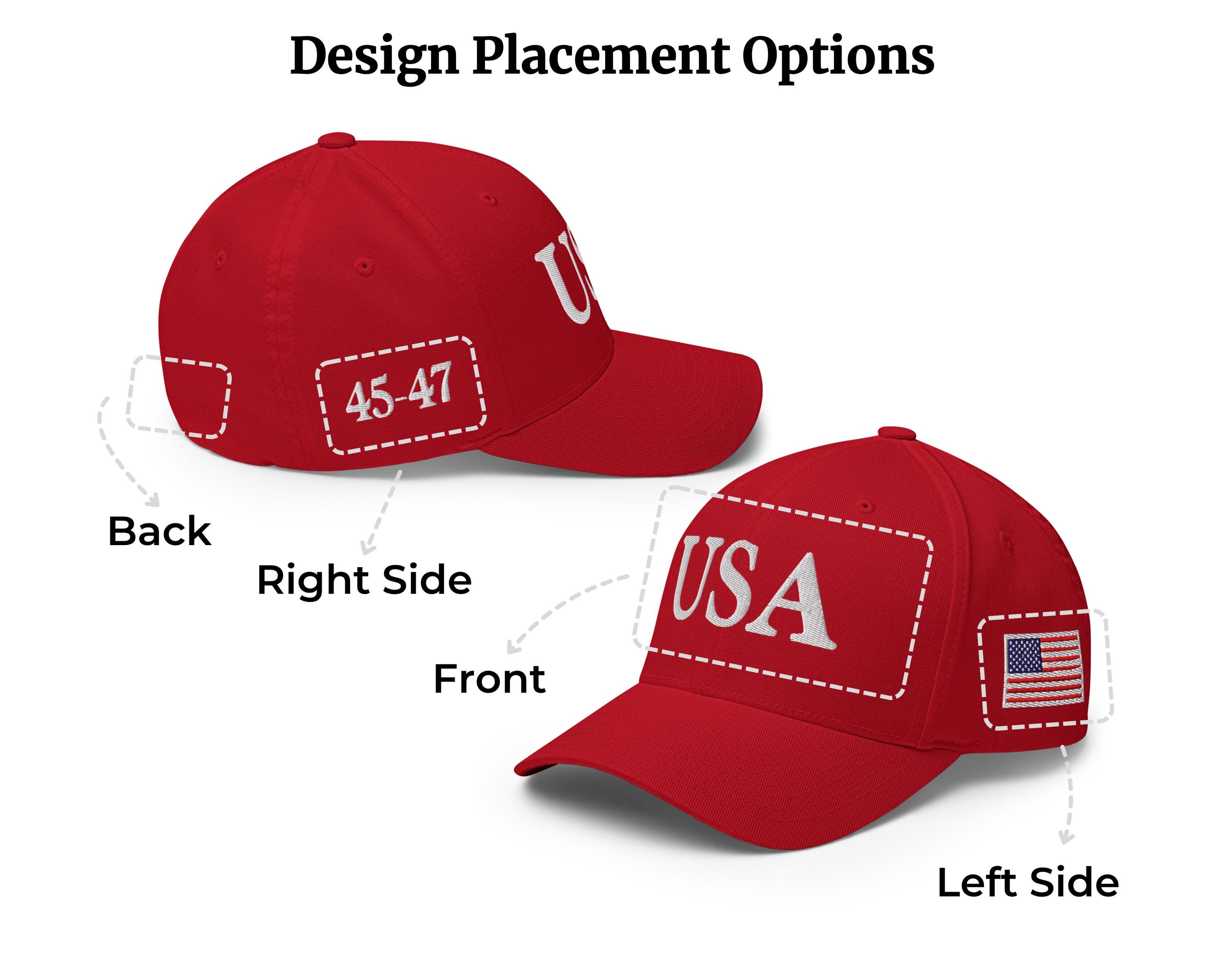 White USA Hat Trump 45 47 Flex Fit Cap July 4th Trump Hat for Women Men ...