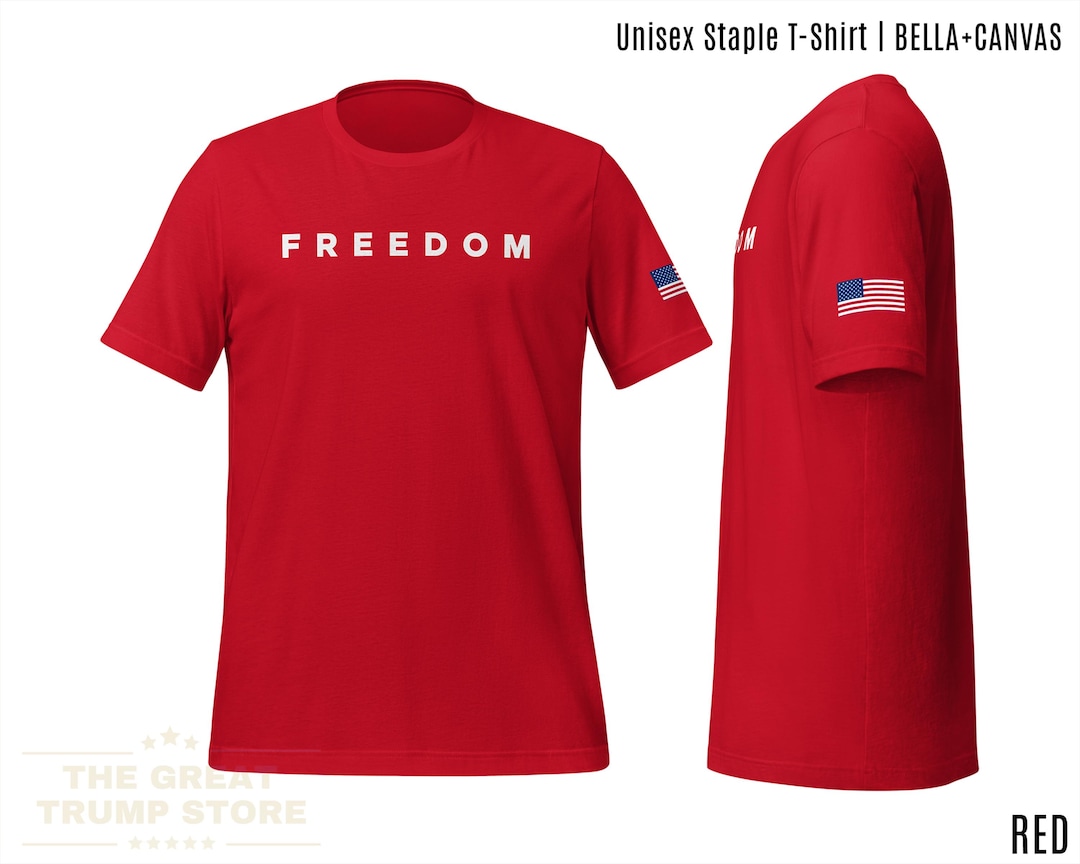 Freedom Shirt Charlie Kirk USA Flag Sleeve Tee for Men Women Red ...