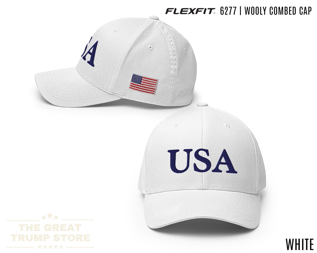 White USA Hat Trump 45 47 Flex Fit Cap July 4th Trump Hat for Women Men ...