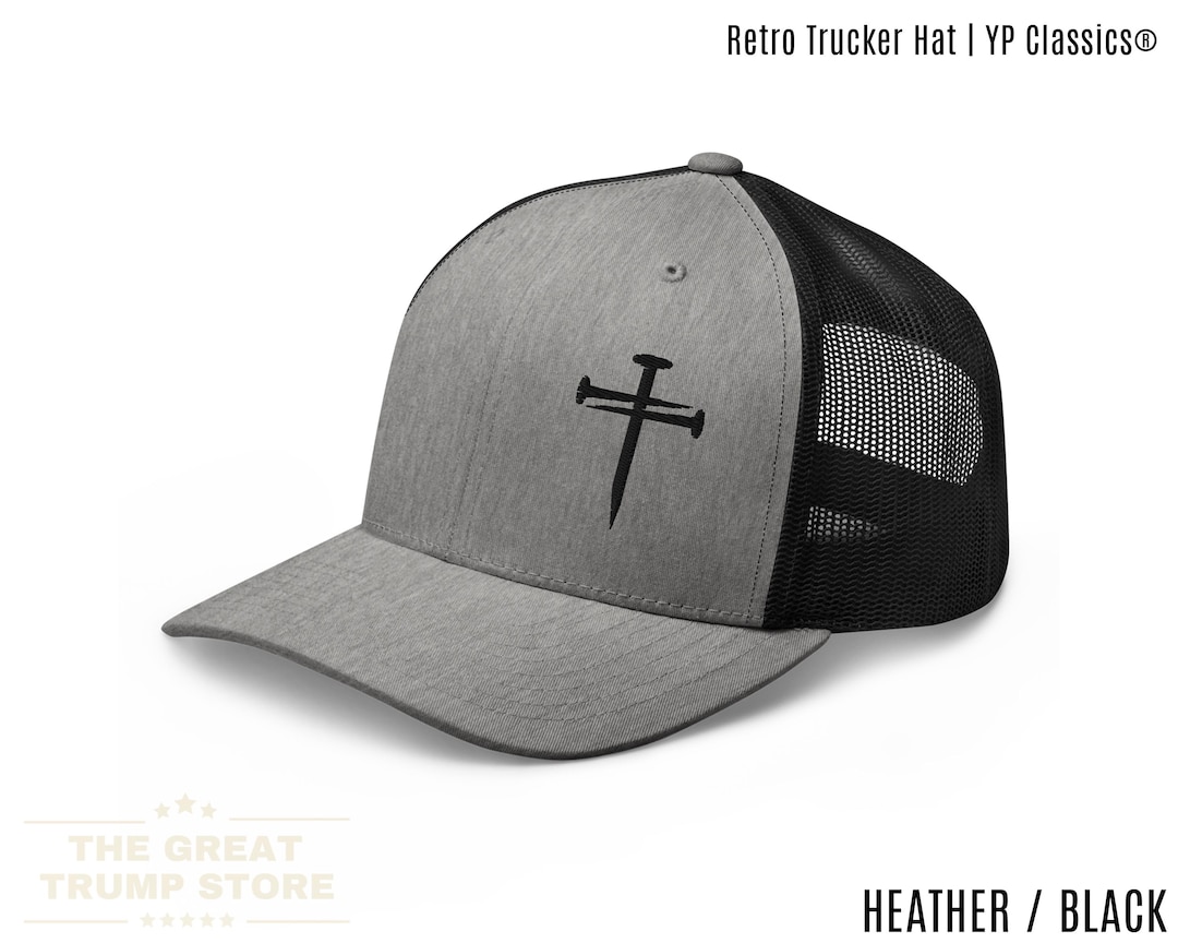 3 Nails Cross Trucker Hat, Christian Hats for Men Women, Faith Mesh ...