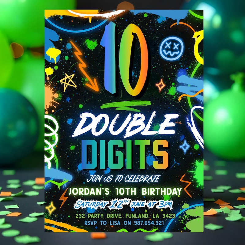 Boys 10th Birthday Flyer - Etsy