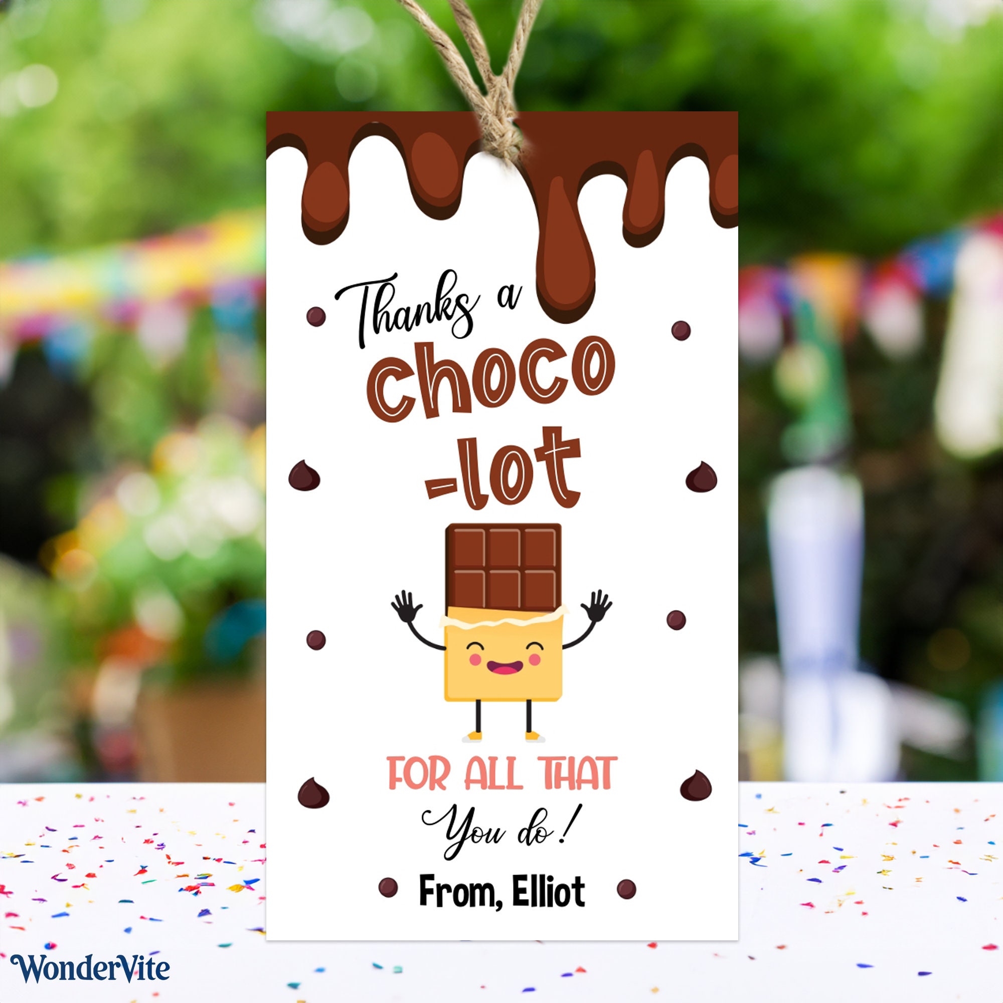 Thanks A Choco-lot Teacher Staff Appreciation Tag, Printable End of ...
