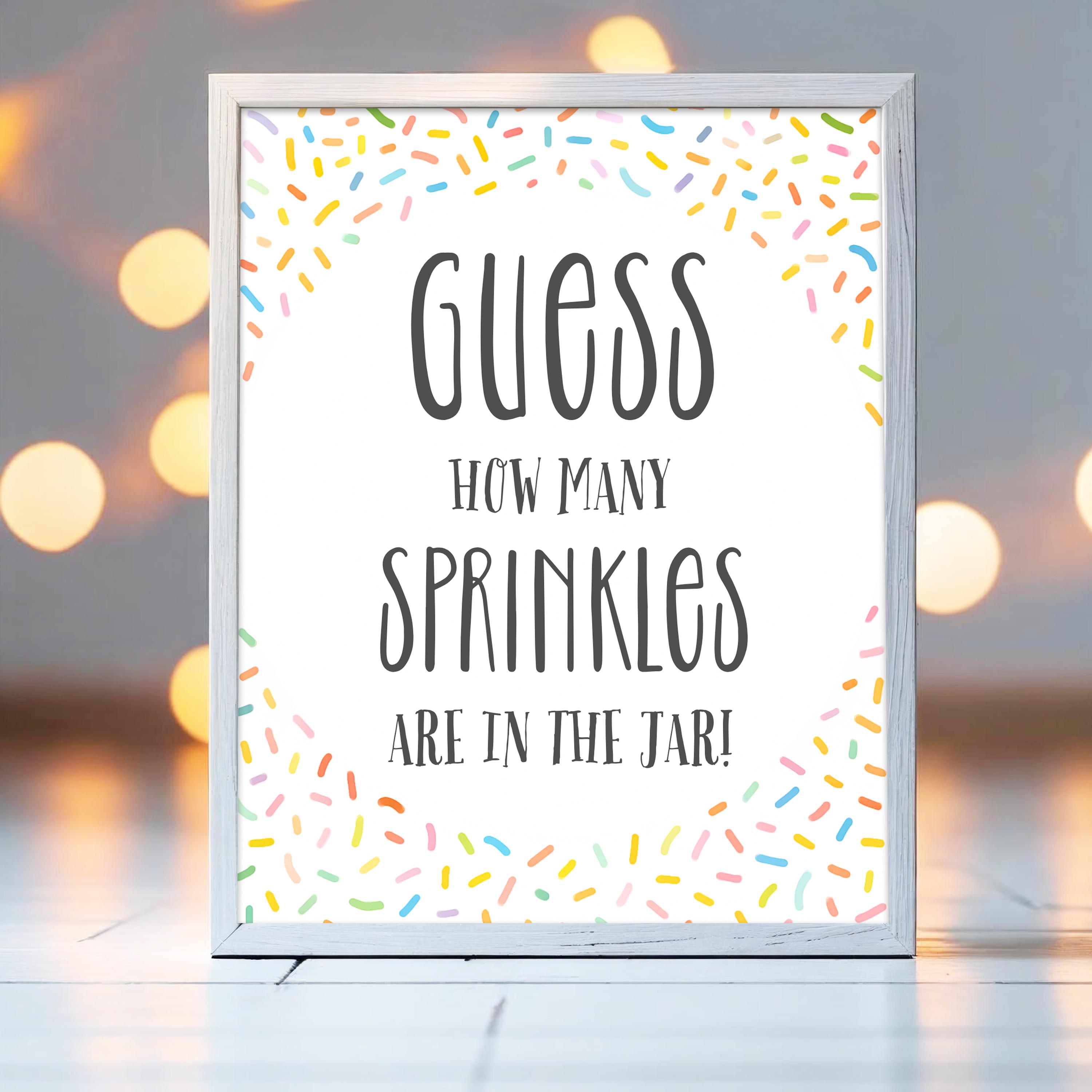 Sprinkle Jar Baby Shower Game: Rainbow Candy Guessing Activity (digital ...