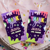 Slime Birthday Thank You Tags, Slime Party, Digital File, Printable ...