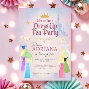 Princess Tea Party Invitation, Princess Birthday, Princess Party ...