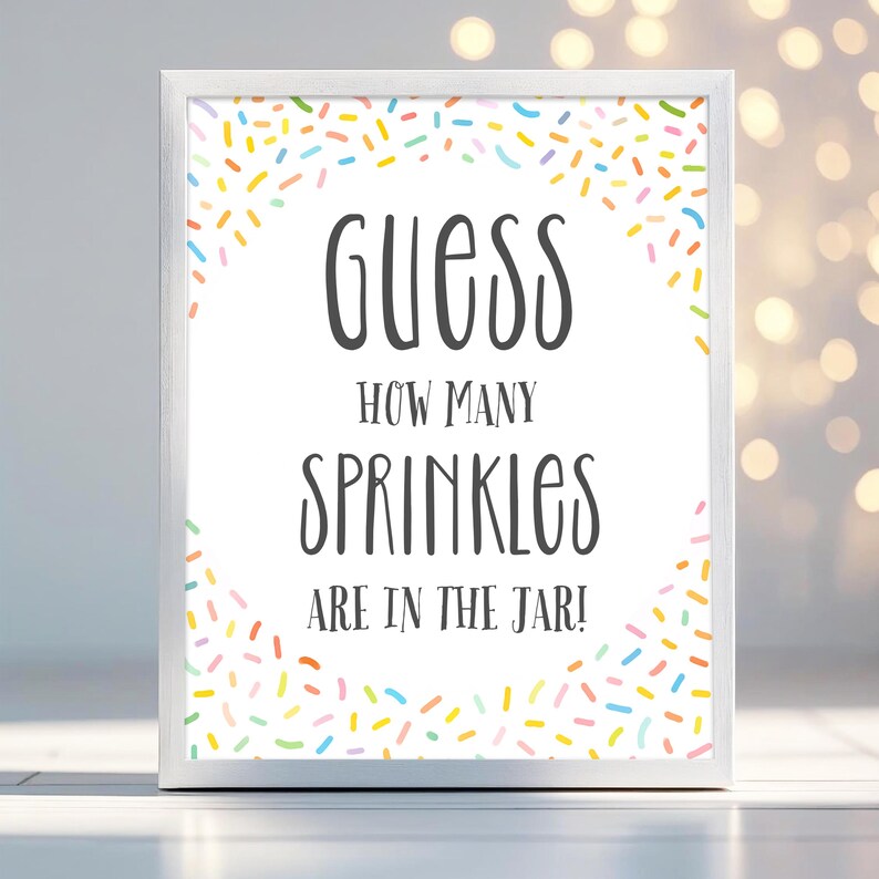 Sprinkle Jar Baby Shower Game: Rainbow Candy Guessing Activity (digital ...