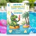 Editable Dinosaur Pool Party Invitation Dinosaur Pool Birthday Party ...